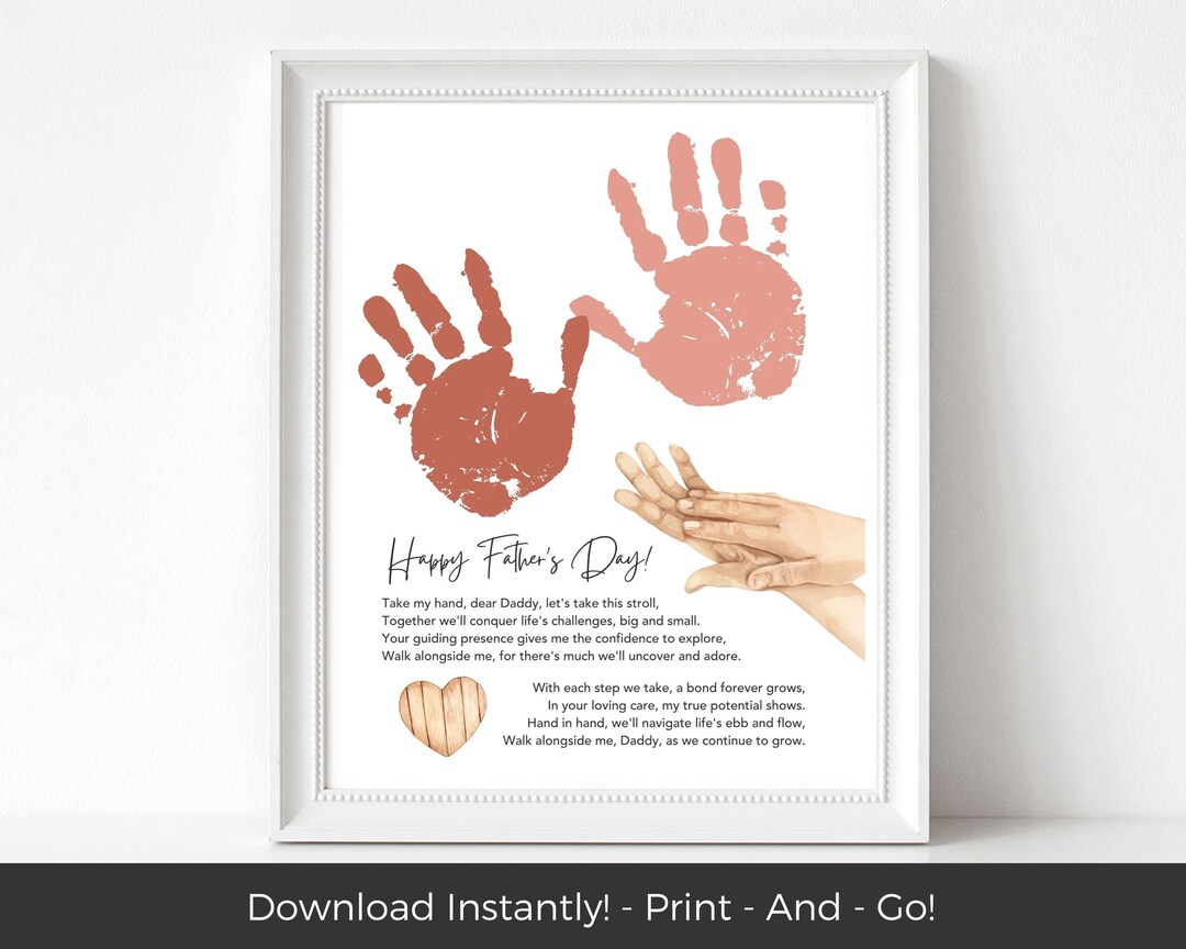 Fathers Day Handprint Printable, Poem for Fathers Day Gift From Kids ...
