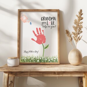 Mothers Day Handprint Art, DIY Mothers Day Gift for Grandma, Gift From ...