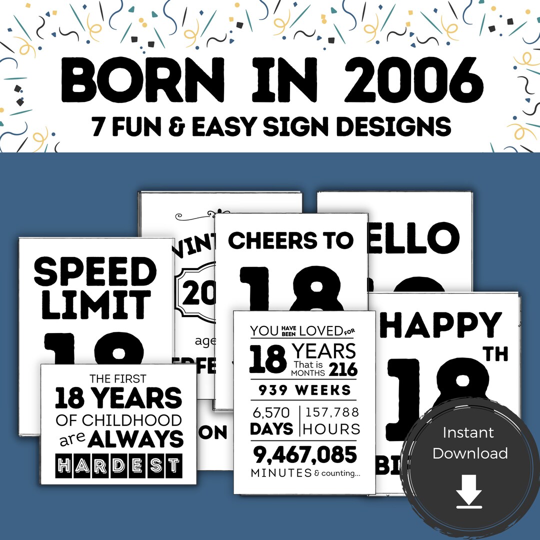 Printable 18th Birthday Decorations for Him or Her, 18th Birthday Ideas ...