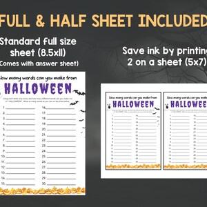 Halloween Word Game Halloween Printable Games for Kids - Etsy