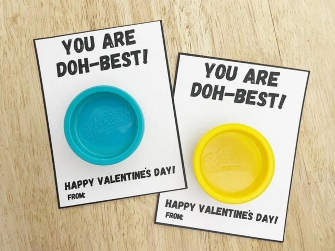Play Doh Valentine Card, Printable Valentine Cards for Kids, Kids ...