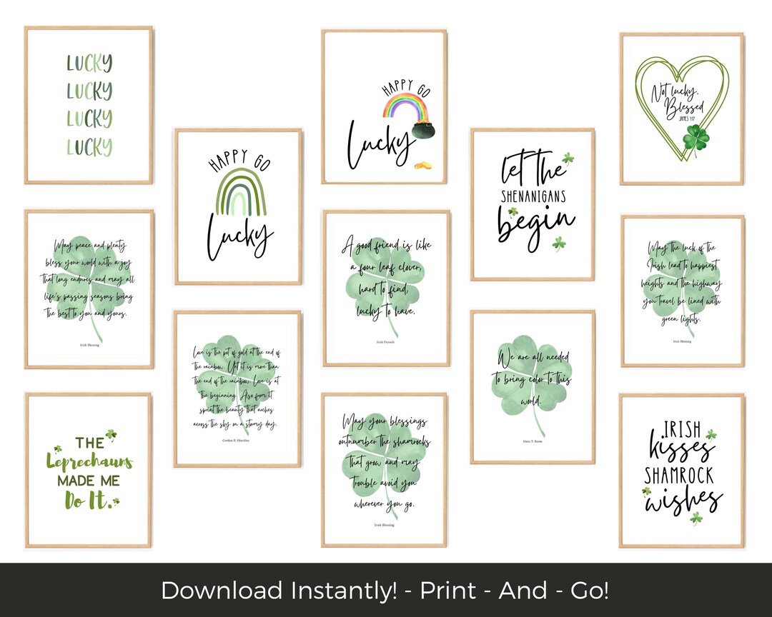 St Patricks Day Printable Wall Art Set Irish Blessing - Etsy