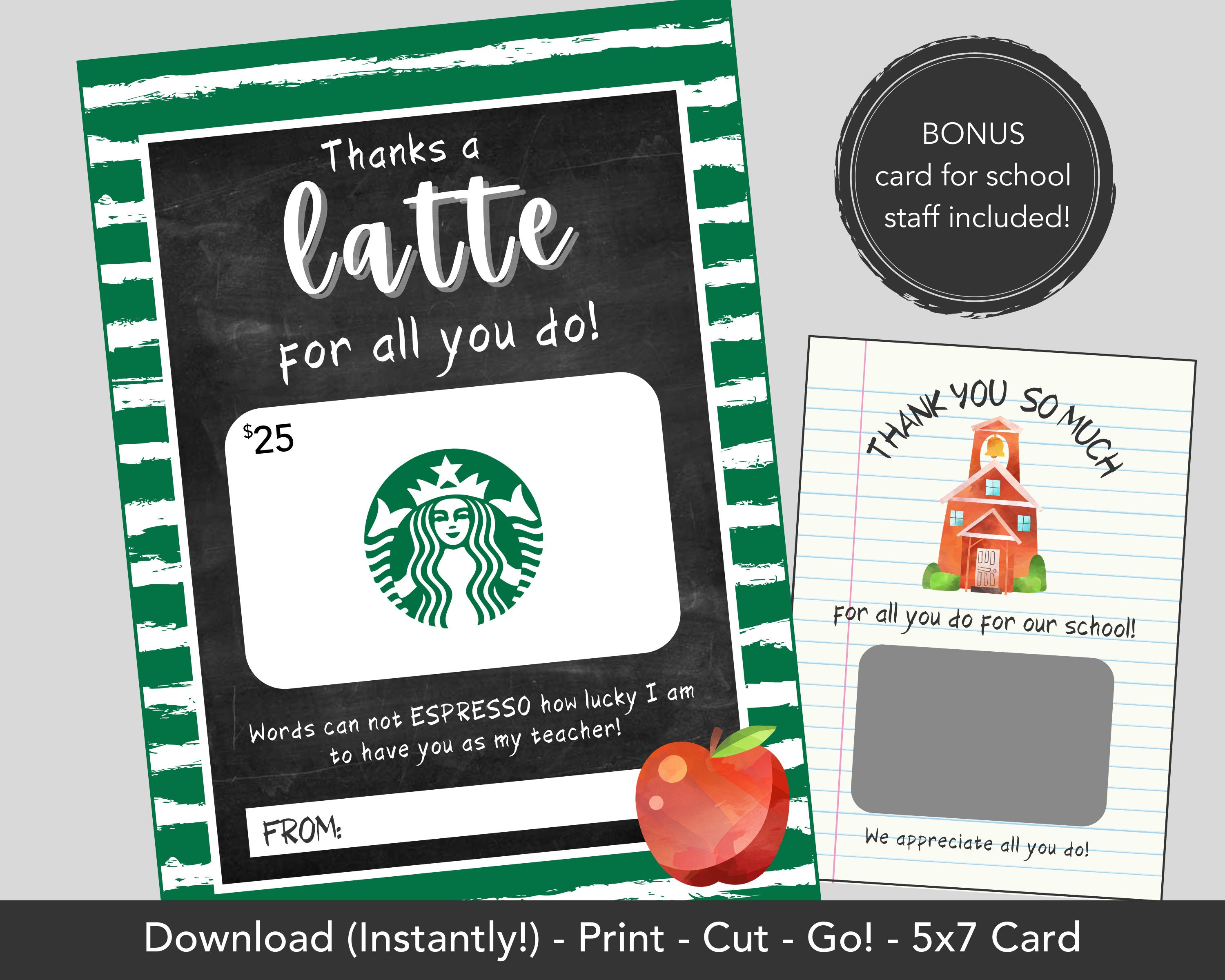 Teacher Appreciation Gift Card Holder Teacher Gift Printable | Etsy