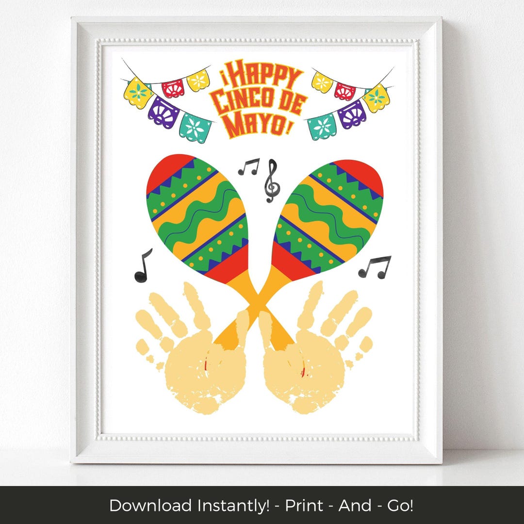 Maracas Handprint Craft Cinco De Mayo Handprint Art Printable - Cinco ...