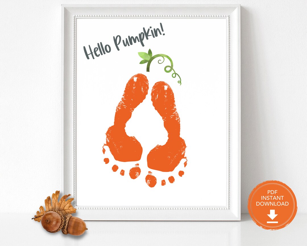 Thanksgiving Printable Kids Craft Footprint Art Handprint - Etsy