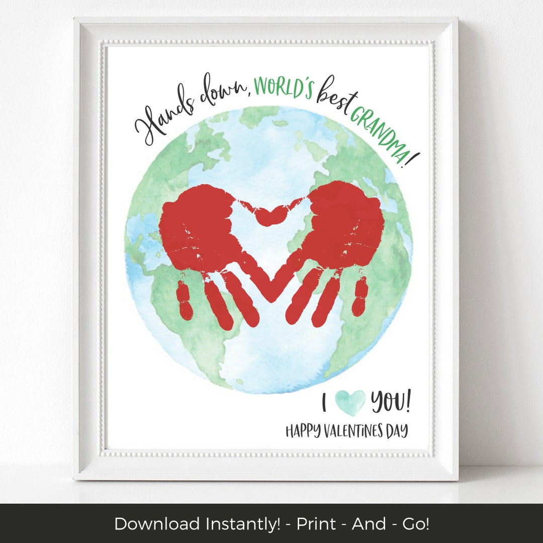 Valentines Grandma Gift From Grandkids, Printable Handprint Art ...