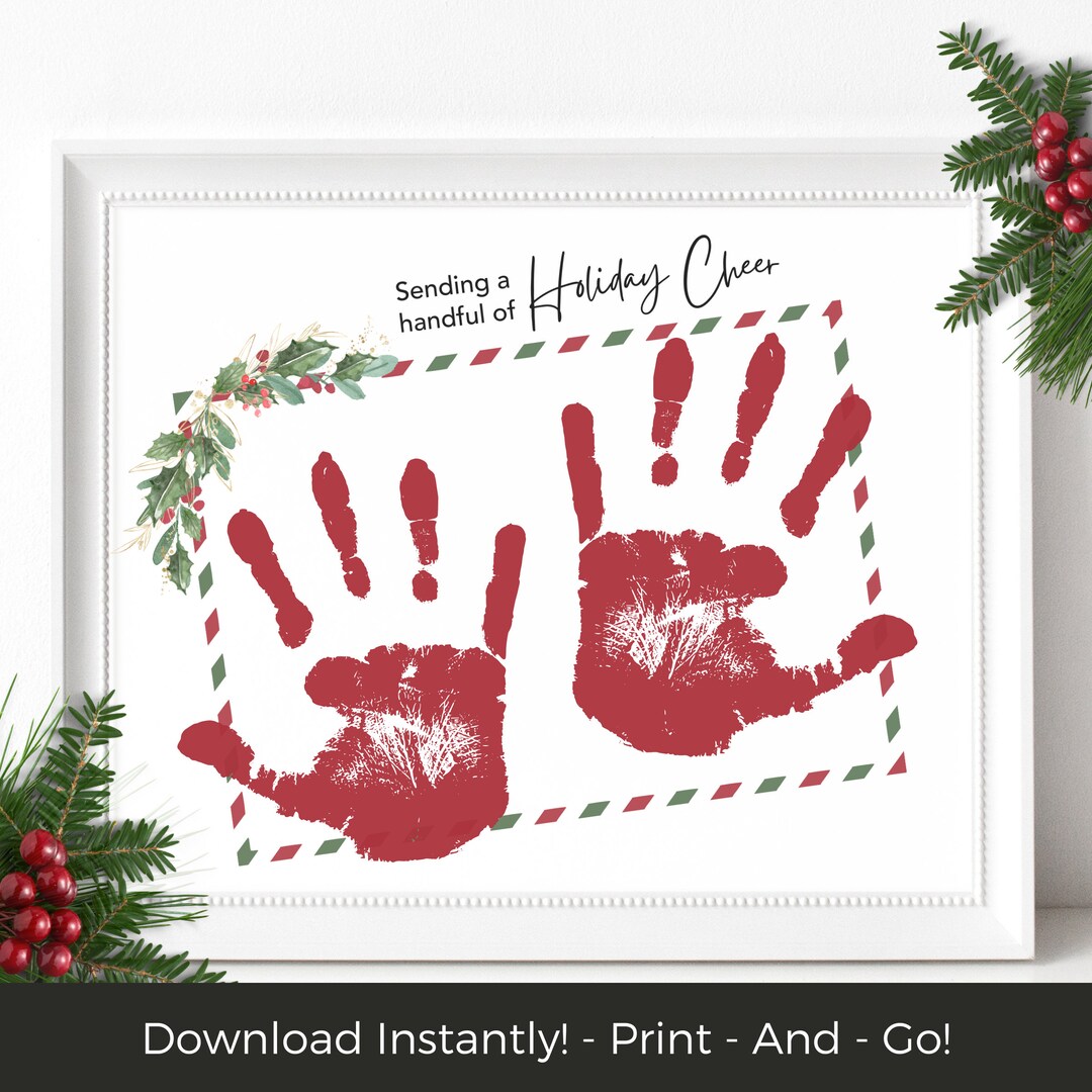Letter to Santa Handprint Kids Christmas Craft, Baby's First Christmas ...