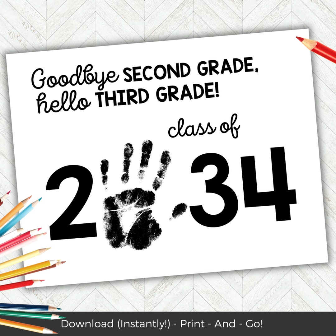 Second Grade Handprint Craft, Goodbye Second Grade, Last Day 2nd Grade ...