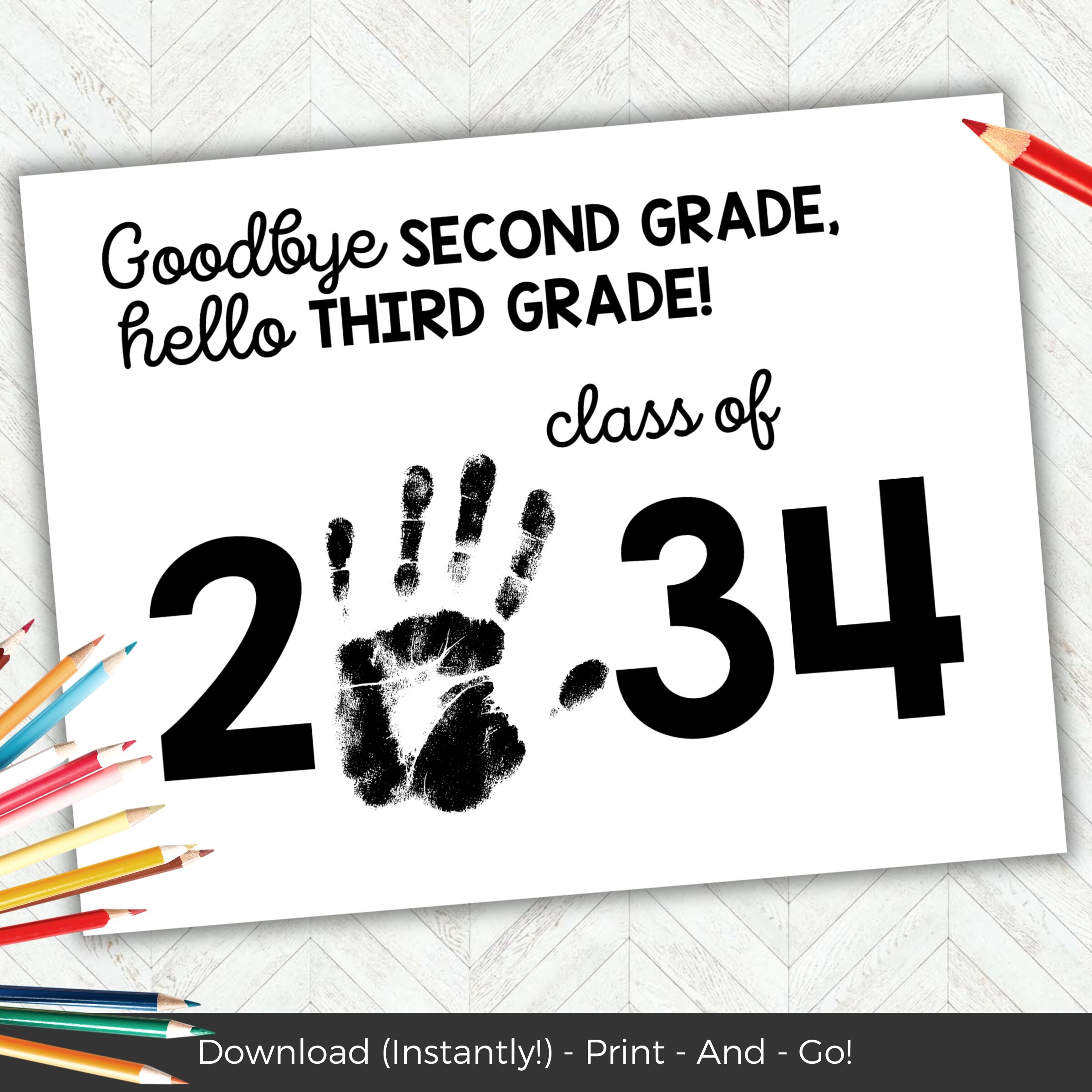 Second Grade Handprint Craft, Goodbye Second Grade, Last Day 2nd Grade ...