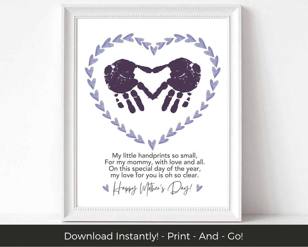 Poem Handprint Craft Card Gift for Mom, Preschool Printable Handprint ...