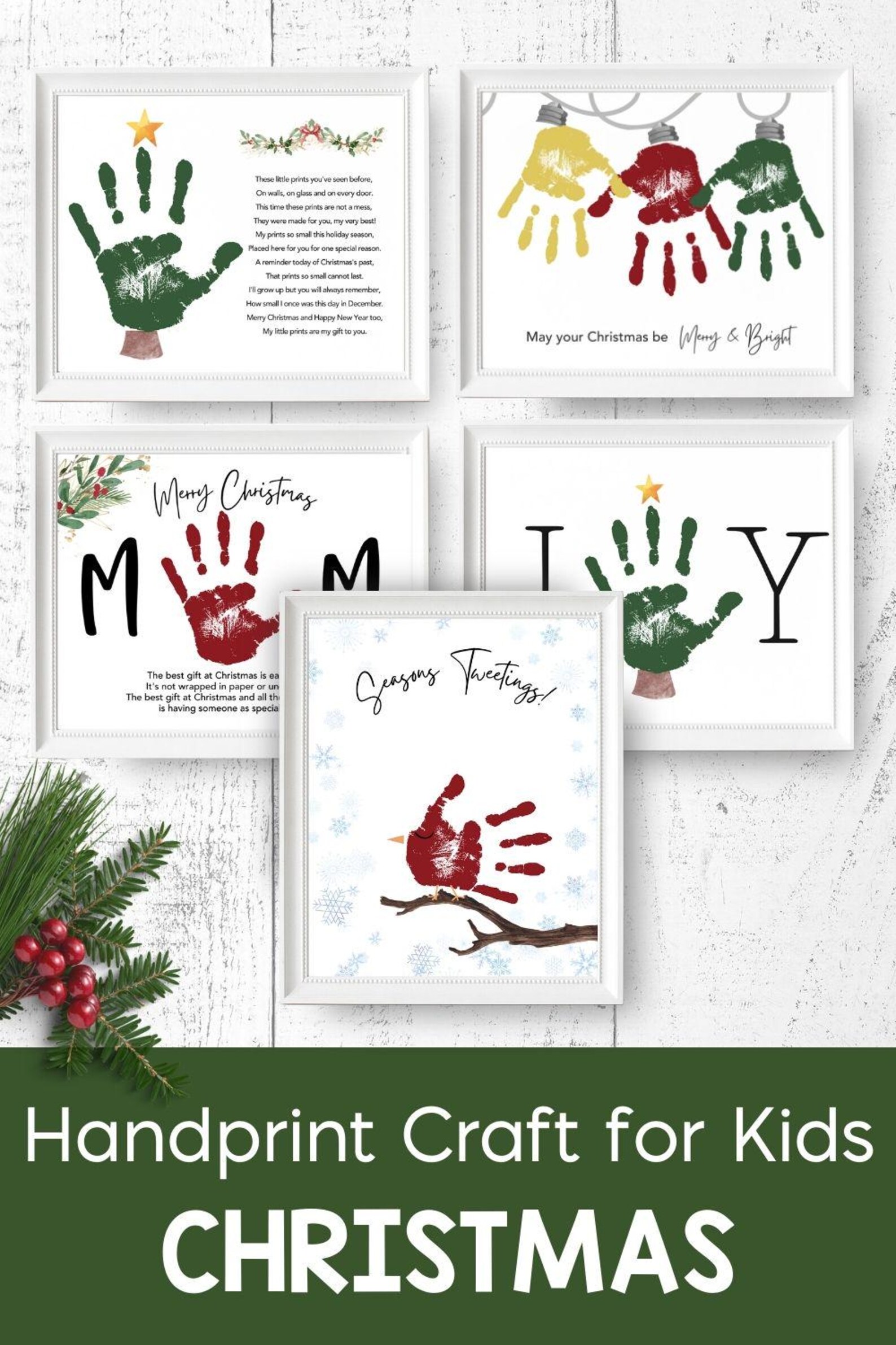 Christmas Tree Handprint Kids Christmas Craft, Baby's First Christmas ...