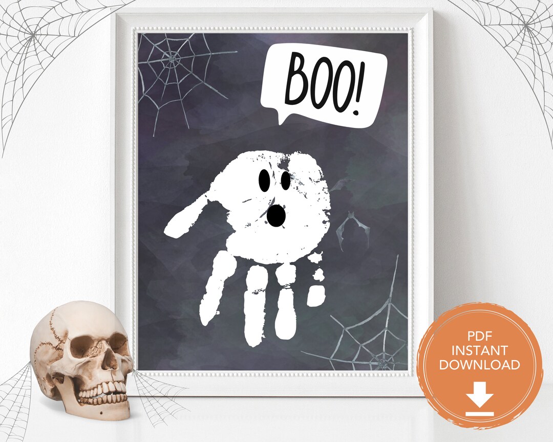 Ghost Halloween Handprint Craft DIY Craft for Kids Art - Etsy