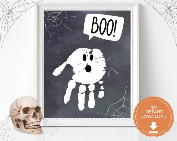 Ghost Halloween Handprint Craft DIY Craft for Kids Art - Etsy