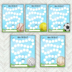 Reward Chart Bundle Sports Themed Kids Reward Chart Printable, Sticker ...