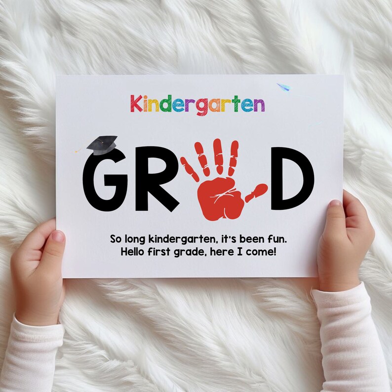 Kindergarten Graduation Handprint Art, Kinder End of School Year ...