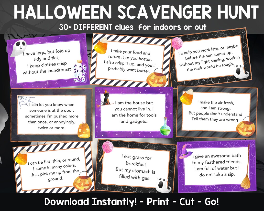 Halloween Scavenger Hunt for Kids, Halloween Printables Games for ...