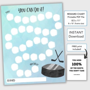Hockey Reward Chart for Kids Behavior Chart Printable, Chore Chart ...