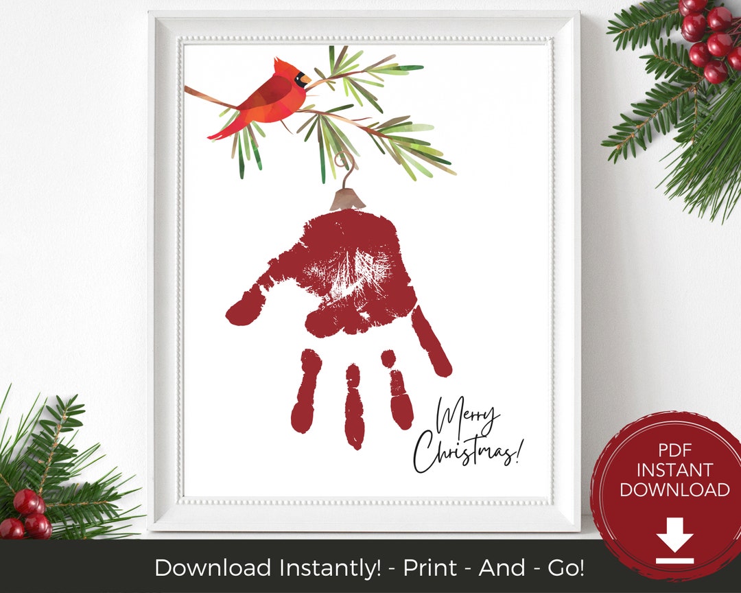 Ornament Handprint Kids Christmas Craft Baby's First - Etsy