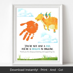 Printable Fathers Day Handprint Craft , Handprint Art for Kids, DIY ...