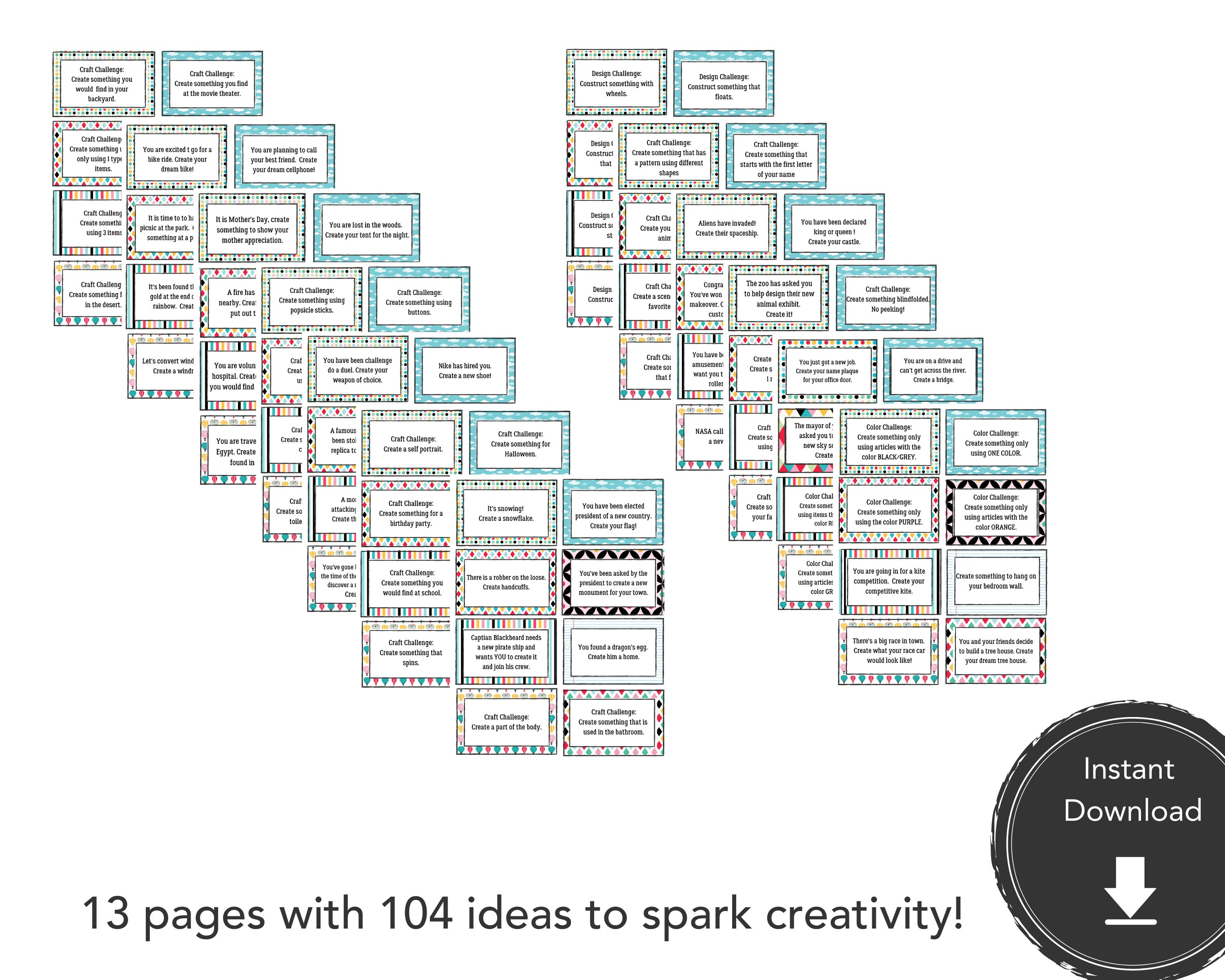 Creative Kids Printable Activity, Art Printable, Boredom Buster ...