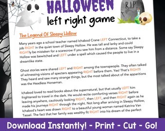 Left Right Game Halloween Printable Pass the Pumpkin Game - Etsy