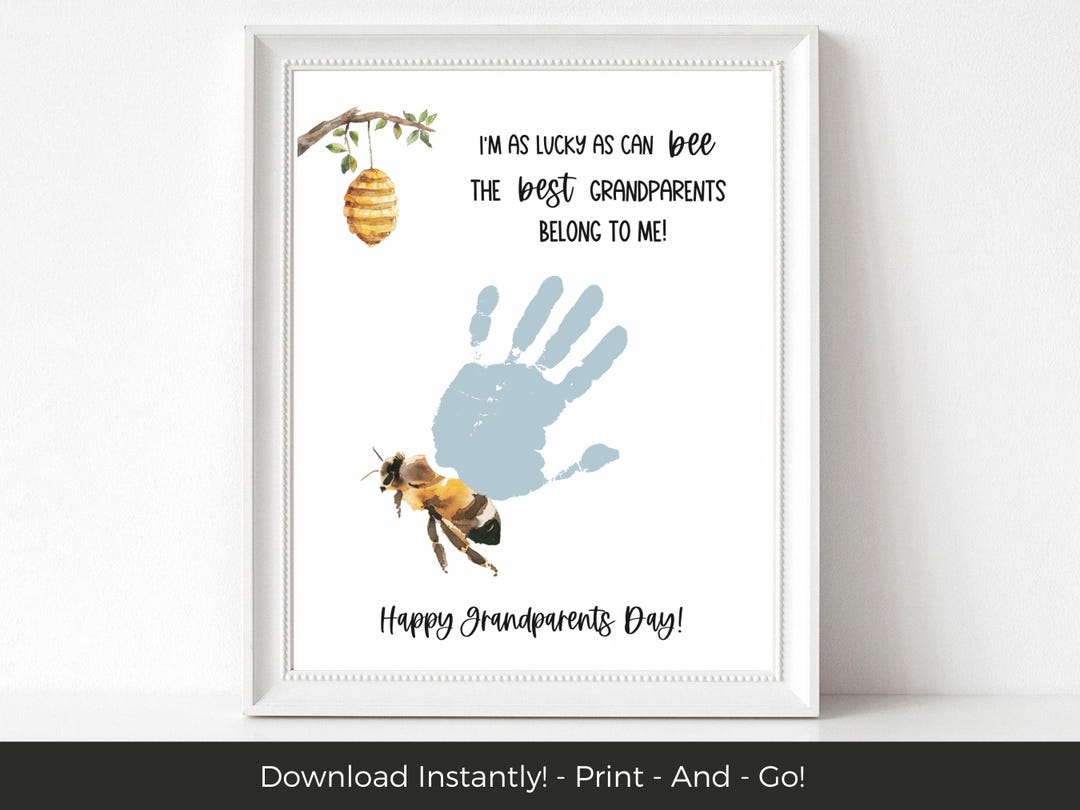Grandparents Day Handprint Craft Printable, Gift for Grandma Grandpa ...