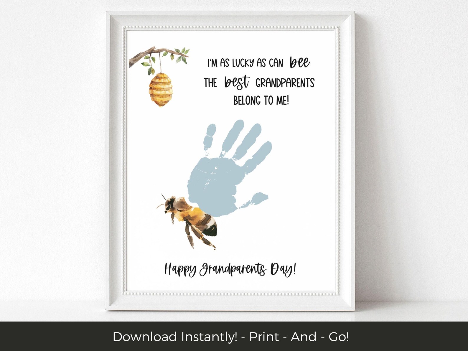 Grandparents Day Handprint Craft Printable, Gift for Grandma Grandpa ...