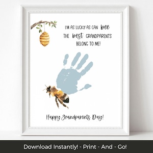 Grandparents Day Handprint Craft Printable, Gift for Grandma Grandpa ...