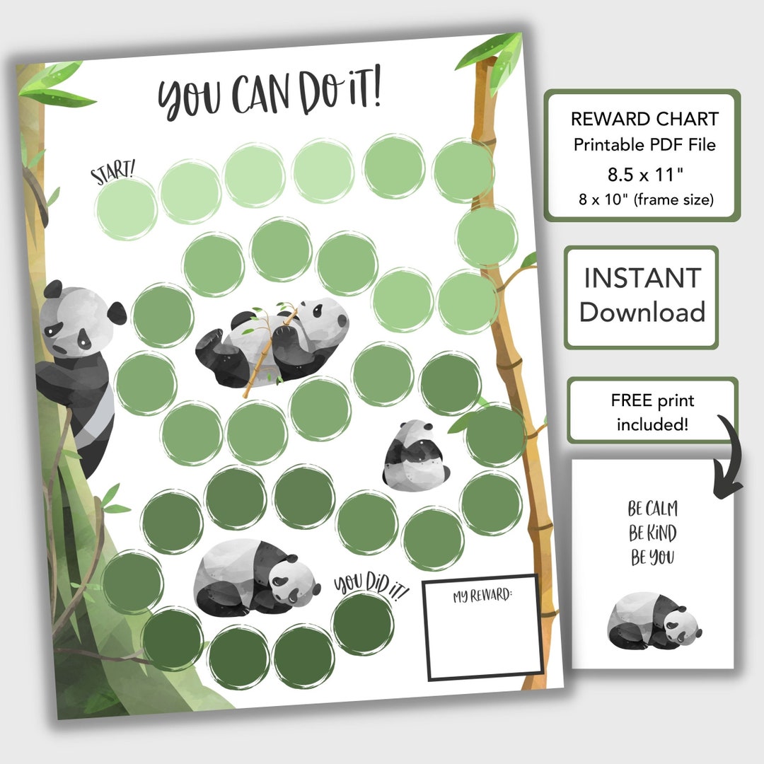 Panda Reward Chart for Kids Behavior Chart Printable, Chore Chart ...