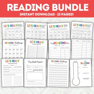 Reading Planner Bundle, Reading Journal Printable, Reading Log for Kids ...