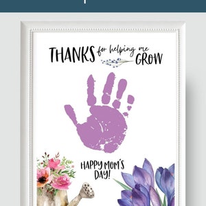 Mothers Day Flower Handprint Crafts for Kids, Mom Gift From Kids ...