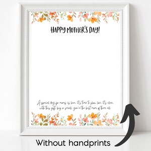 Poem Handprint Craft Card Gift for Mom, Preschool Printable Handprint ...