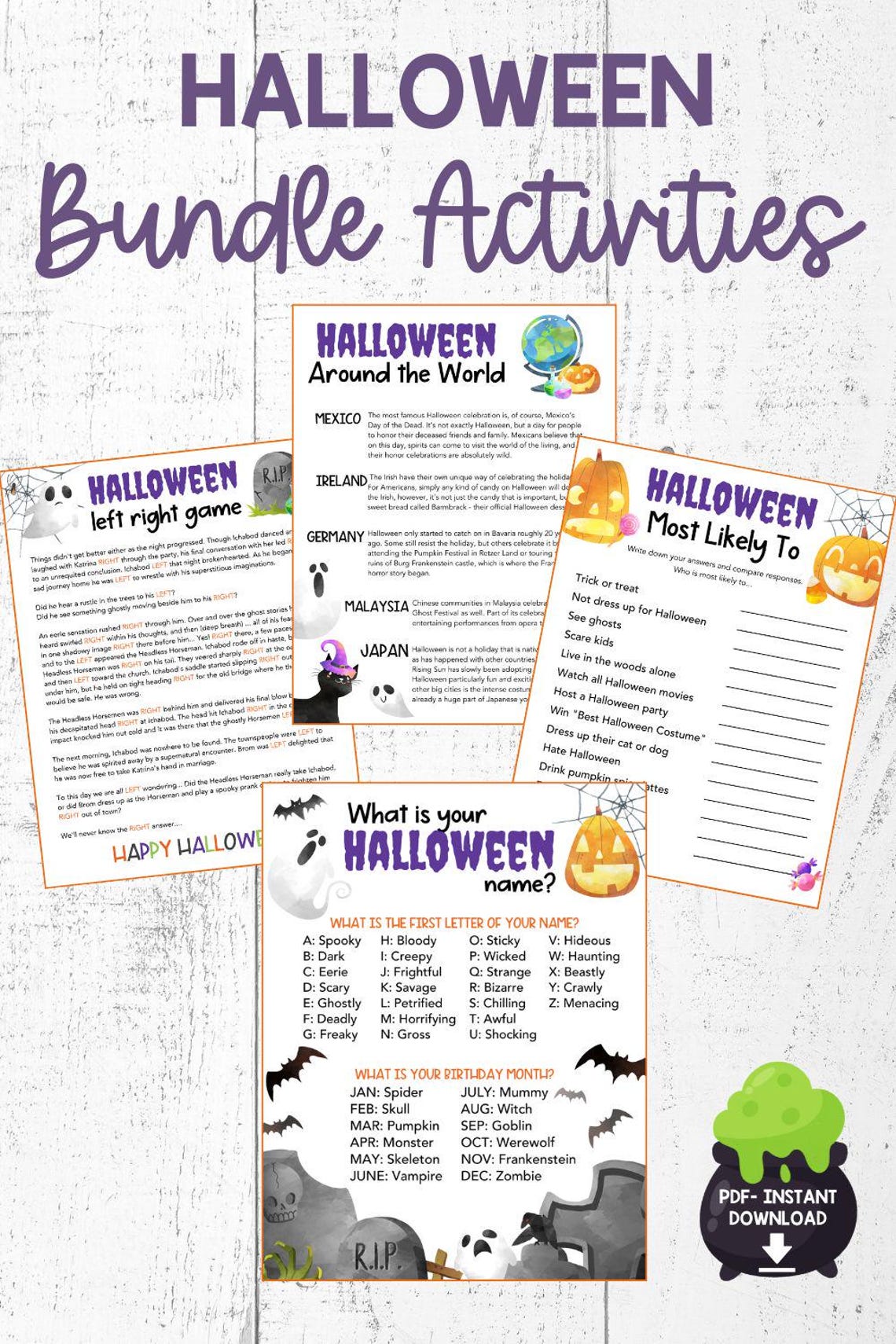 Most Likely to Game Halloween Printable, Halloween Party Games for Kids ...
