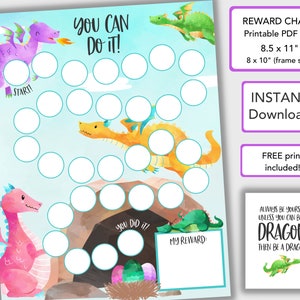 Dragon Reward Chart for Kids Behavior Chart Printable Chore - Etsy