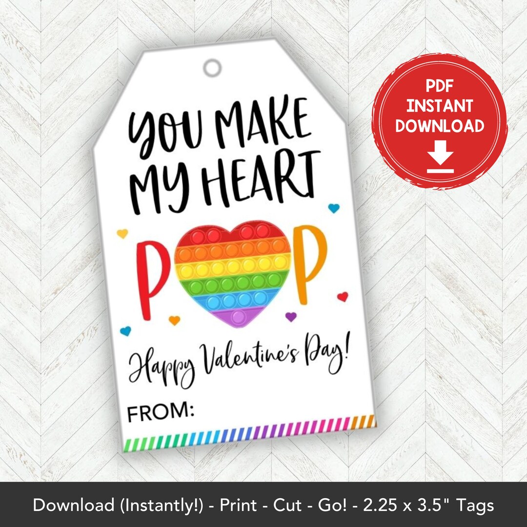 Pop It Valentine Cards, Kids Valentine Pop It Fidget Toy Kids ...