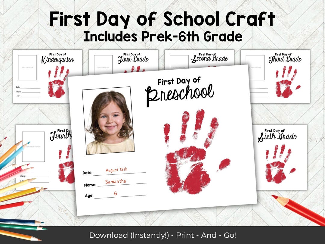 Back to School Handprint Art Printable, Easy No Prep Class Activity ...