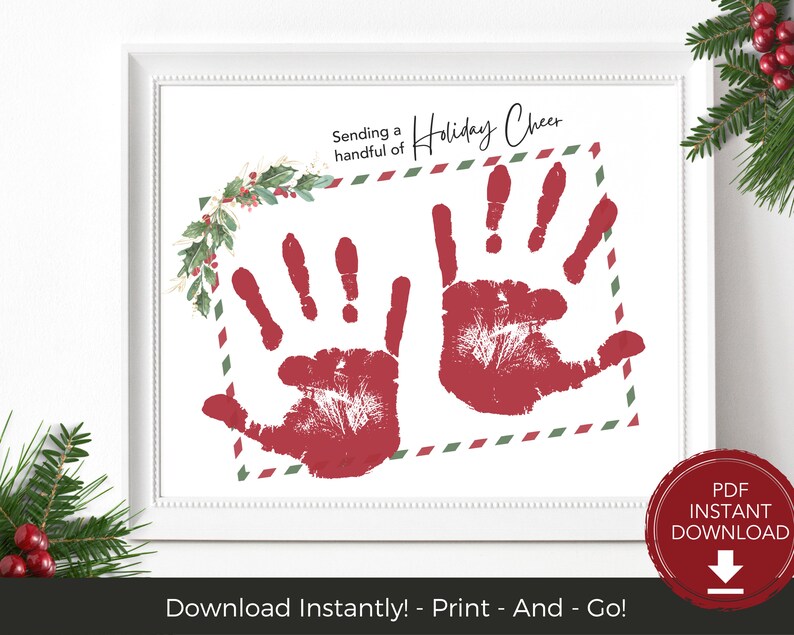 Letter to Santa Handprint Kids Christmas Craft Baby's - Etsy