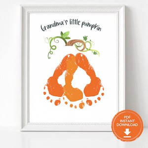 Pumpkin Footprint Craft for Kids Toddlers Preschool, Thanksgiving ...
