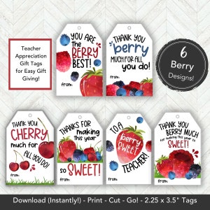 Berry Gift Tag for Teacher Appreciation Gift Bulk, New Teacher Gift ...