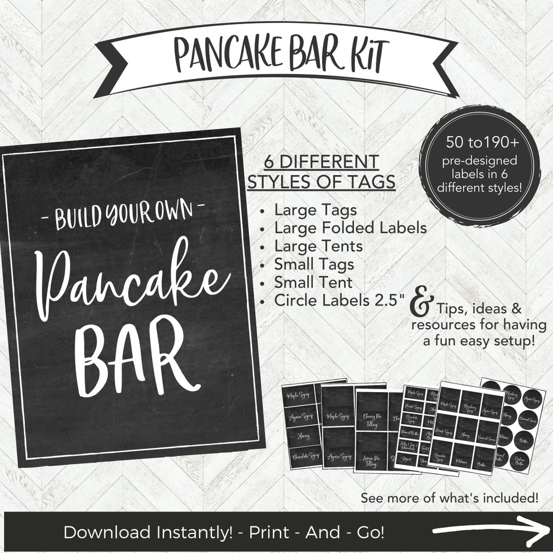 Pancake Bar Kit, Pancake Bar Sign for Christmas, Wedding, Birthday ...