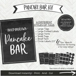 Pancake Bar Kit, Pancake Bar Sign for Christmas, Wedding, Birthday ...