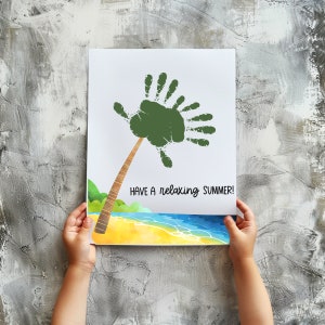 Handprint Beach Craft, Printable Summer Handprint Art, End of School ...