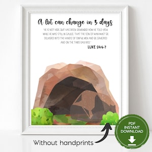 Easter He is Risen Kids Bible Activities, Easter Handprint Art for Kids ...