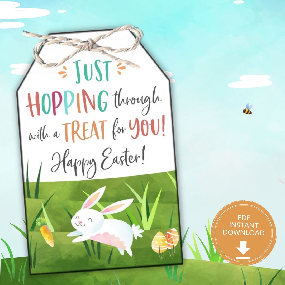 Printable Easter Gift Tag, Easter Treats Tag, Neighbor Gift Idea ...