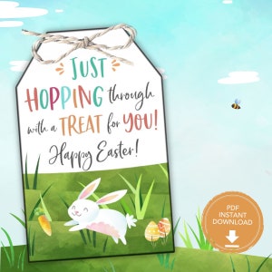 Printable Easter Gift Tag, Easter Treats Tag, Neighbor Gift Idea ...