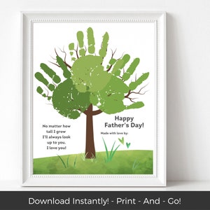 Kids Handprint Art, Printable Fathers Day Card From Baby, Card for ...