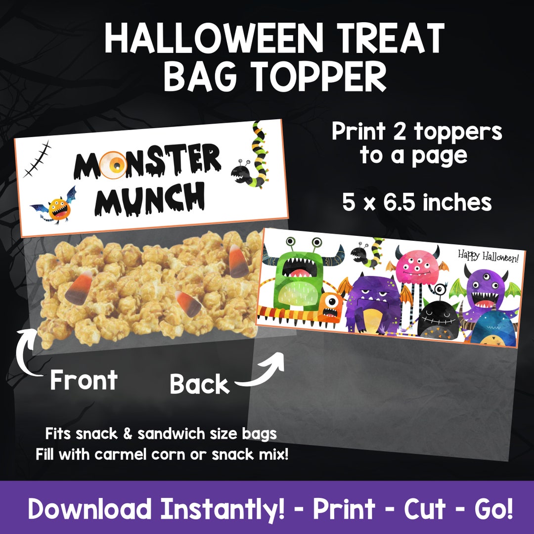 Halloween Popcorn Gift Tag, Printable Halloween Party Favor Tags ...