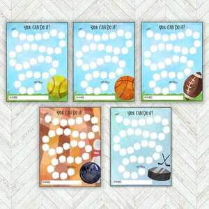 Reward Chart Bundle Sports Themed Kids Reward Chart Printable, Sticker ...