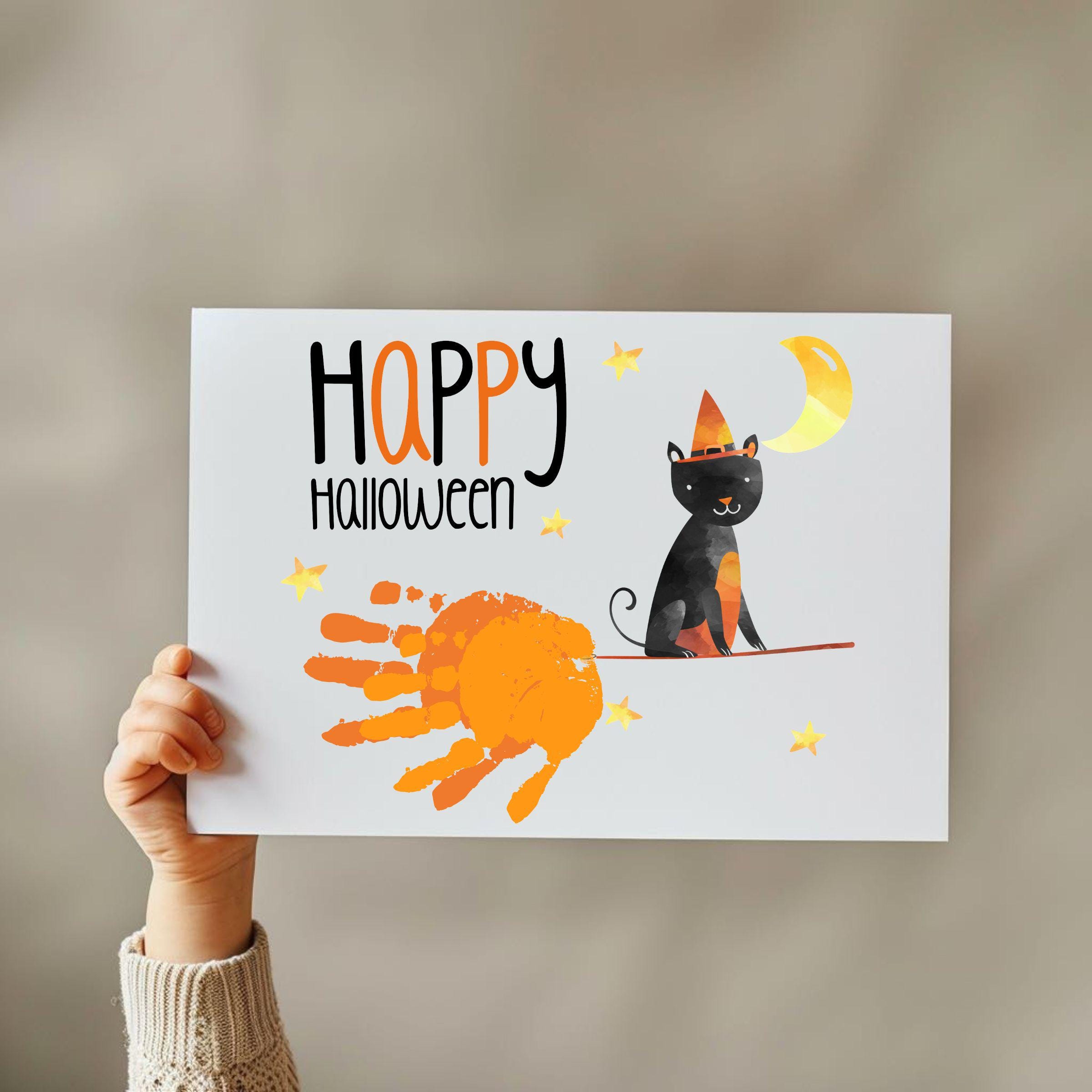 Witch Halloween Handprint Craft, DIY Craft for Kids Art, Halloween ...