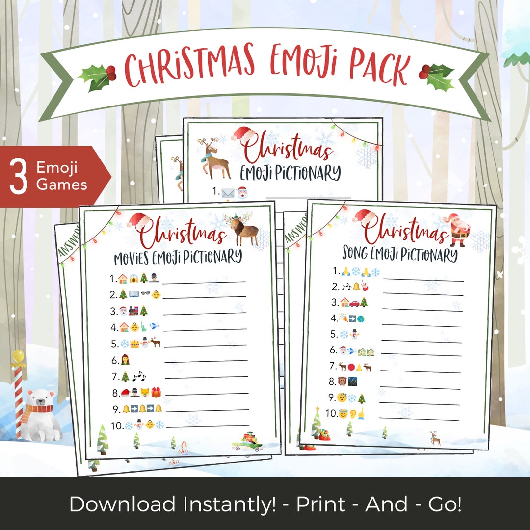 Christmas Emoji Game, Printable Christmas Games for Families, Emoji ...